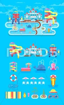 Illustration set elements water park: Royalty Free #64161298