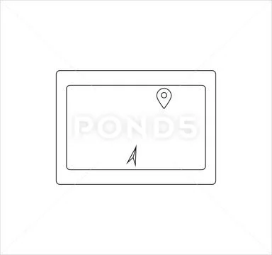 An illustration of a simple outline map pin sign location icon isolated ...