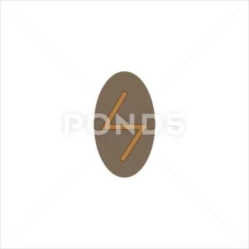 Illustration of the Sowulo Viking rune symbol isolated on a white ...