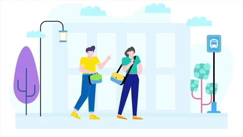 Bus Stop Illustration Stock Videos – Royalty-Free HD & 4K Videos