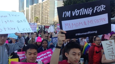 I'm Voting For My Mom And Sister Sign At... | Stock Video | Pond5