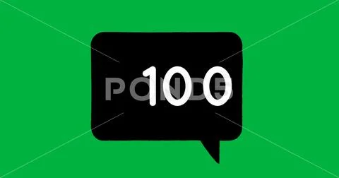 Image of 100 messages on green background: Graphic #218567941