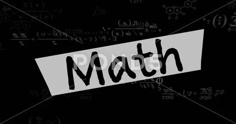 Image of mathematical equations and math text on black background ...