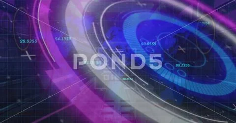 Image of processing circle, numbers and qr code in digital space ...