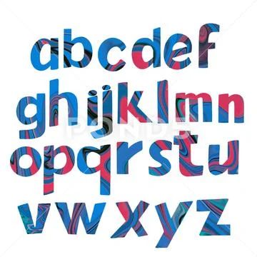 Image of the red-blue alphabet ~ Clip Art #127928567