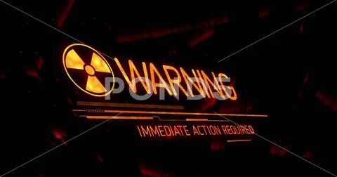 Image of warning text with biohazard symbol on black background ~ Clip ...