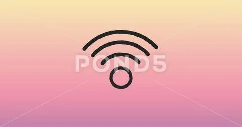 Image of wi-fi icon against gradient background Stock Photo #243326565