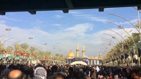 Imam Hussain and Al Abbas Shrine in Karb... | Stock Video | Pond5