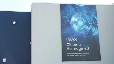 imax cinema reimagined big large poster ... | Stock Video | Pond5