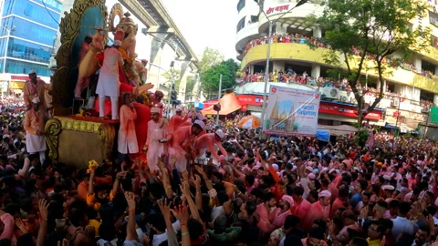 IMMERSION OF LALBAUG CHA RAJA (KING) LO... | Stock Video | Pond5