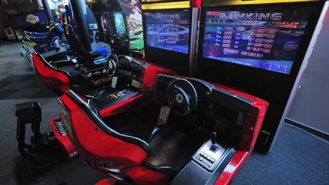 Immersive cockpit racing simulators glow... | Stock Video | Pond5