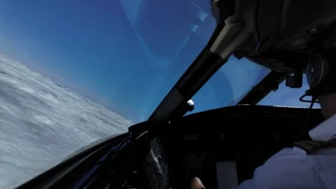 Immersive jet cockpit view in a left tur... | Stock Video | Pond5