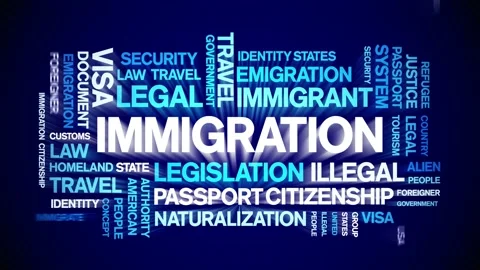 immigration animated word cloud,animatio... | Stock Video | Pond5