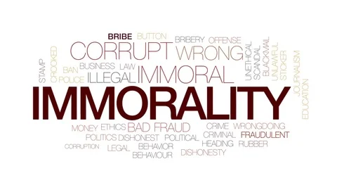 Immorality animated word cloud, text des... | Stock Video | Pond5