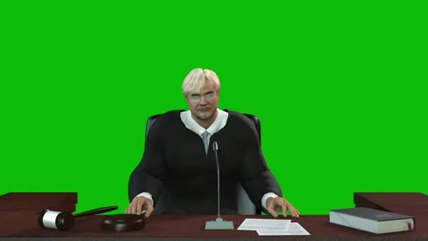 Impatient Judge Sitting Green Screen Ani... | Stock Video | Pond5