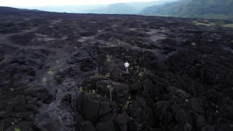 Impressive landscape of solidified lava,... | Stock Video | Pond5