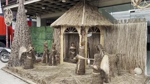 Improvised recyclable xmas nativity set ... | Stock Video | Pond5