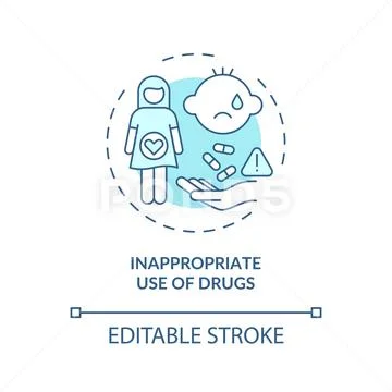 Inappropriate drugs use concept icon ~ Clip Art #153610703