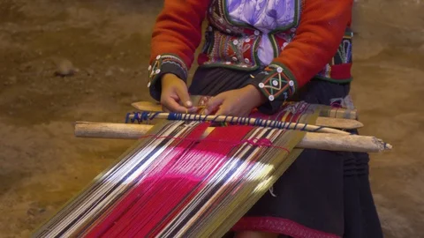 Inca Indian weaving | Stock Video | Pond5