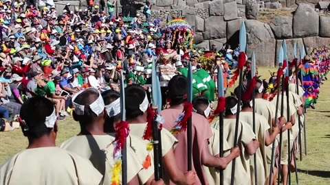 Inca Queen Getting Off Throne Inti Raymi... | Stock Video | Pond5