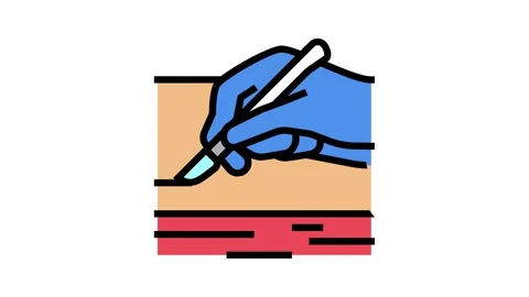 incision surgery color icon animation | Stock Video | Pond5
