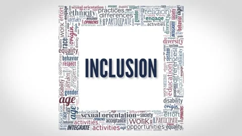 INCLUSION Diversity word cloud animation | Stock Video | Pond5