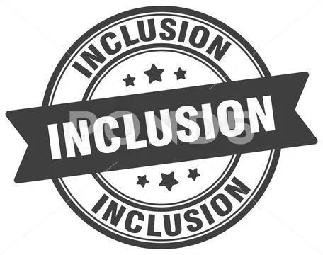 Inclusion stamp. inclusion label on transparent background. round sign ...