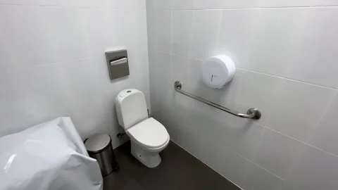 Inclusive toilet (WC) in a clinic or hos... | Stock Video | Pond5