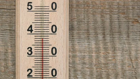 Increasing temperature on wooden thermom... | Stock Video | Pond5