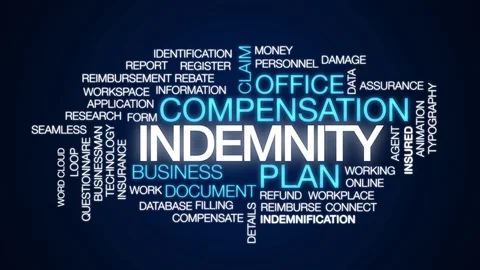 Indemnity animated word cloud. Kinetic t... | Stock Video | Pond5