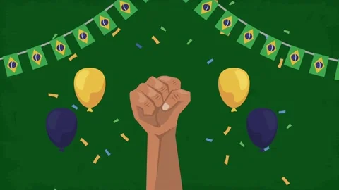 independence brazil animation with hand ... | Stock Video | Pond5