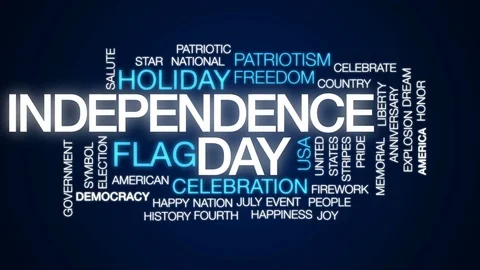 Independence day word cloud, text design... | Stock Video | Pond5