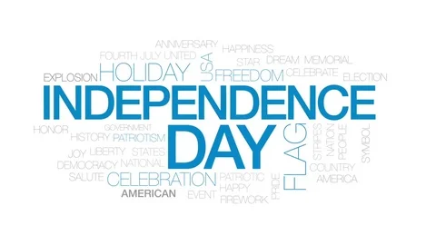 Independence day word cloud, text design... | Stock Video | Pond5