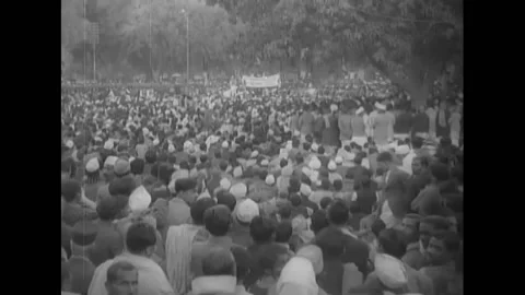 INDIA - 1942 - Jawaharlal Nehru addresse... | Stock Video | Pond5