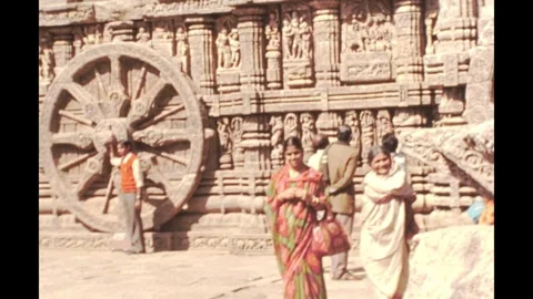 India 1970s, People visiting Konark Sun ... | Stock Video | Pond5