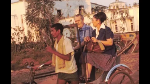 India 1970s, Two foreigners visiting by ... | Stock Video | Pond5