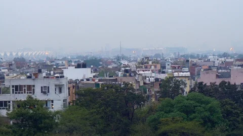 India Air Pollution - Skyline of Slums i... | Stock Video | Pond5