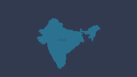 India animated map with alpha channel. | Stock Video | Pond5