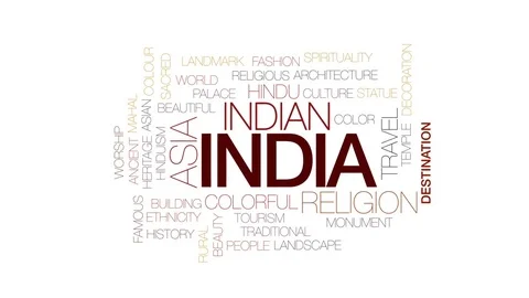 India animated word cloud, text design a... | Stock Video | Pond5