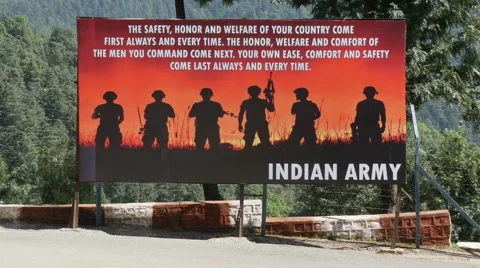 India, army recruitment, billboard, sold... | Stock Video | Pond5