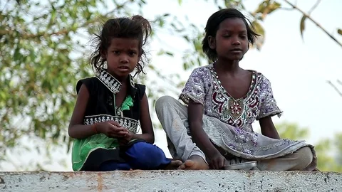 India. Bihar. Scared poor indian village... | Stock Video | Pond5