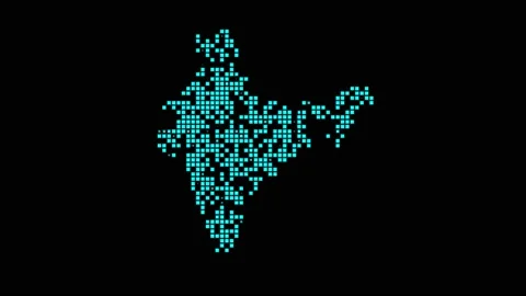 India digital map. Map of India in dotte... | Stock Video | Pond5