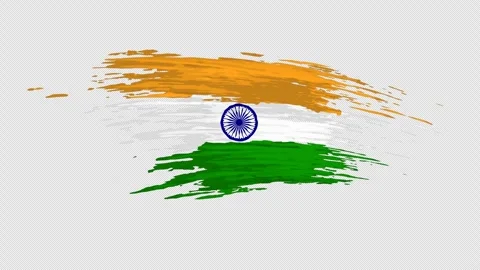 India flag animation. Brush painted indi... | Stock Video | Pond5