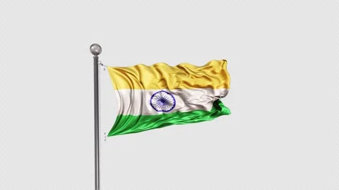 India Flag Animation Loop Include Alpha... | Stock Video | Pond5