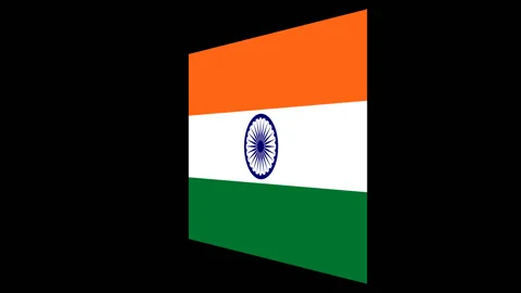 India flag turning horizontally | Stock Video | Pond5