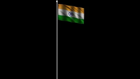 India Flag waving animation on black bac... | Stock Video | Pond5