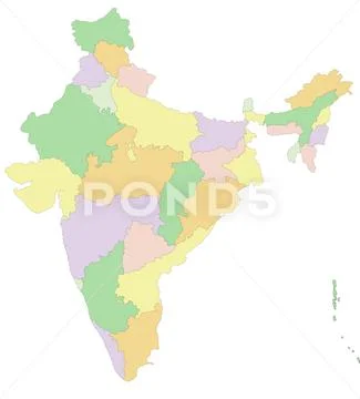 India - Highly detailed editable political map.: Royalty Free #154356510