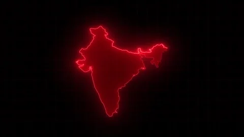 India map animation, Glowing neon India ... | Stock Video | Pond5