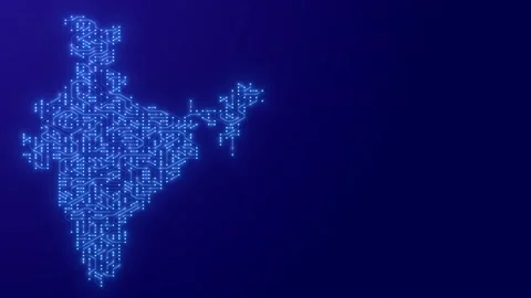 India Map with artificial intelligence c... | Stock Video | Pond5