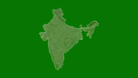 India map - cartoon. Border. Satellite. | Stock Video | Pond5